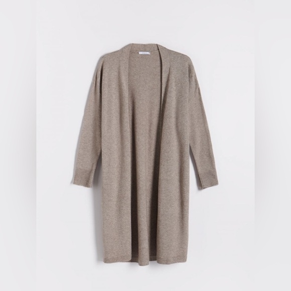 debut | Sweaters | Debut Tan Long Sleeve Open Front Duster Cardigan ...